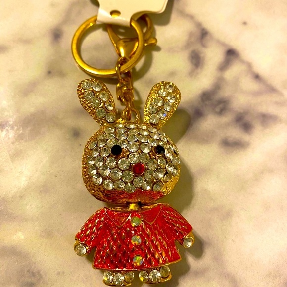 Accessories | Rhinestone Bunny Rabbit Keychain | Poshmark